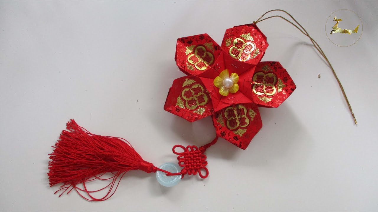 How to make 10-unit Hongbao Star Lantern (CNY TUTORIAL NO. 120) - YouTube