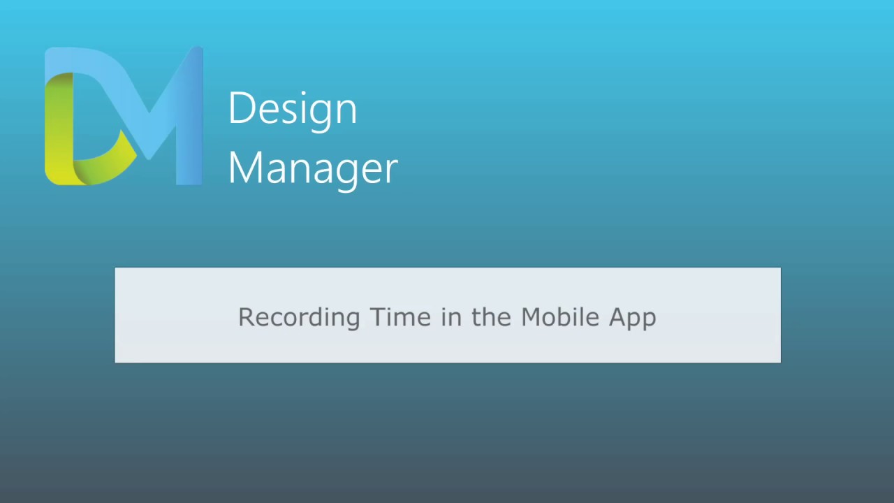 Design Manager iPhone App - Track Time - YouTube