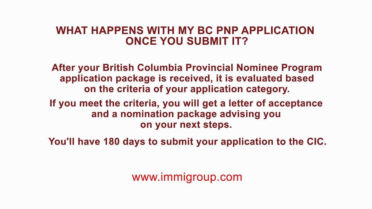 What happens with my BC PNP application once you submit it? - YouTube