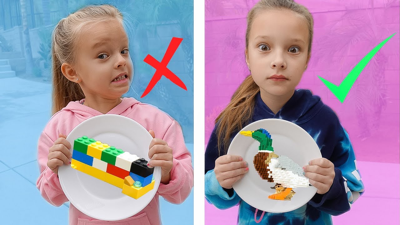 Blindfold LEGO Life Building Challenge! - YouTube