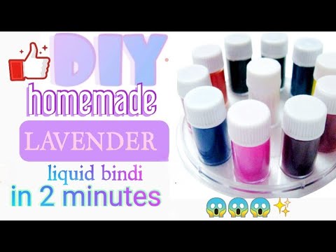 How to make lavender colour 💜 liquid bindi || within 3 minutes 😱😱 - YouTube