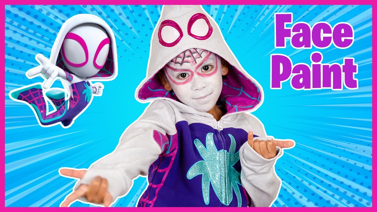 Ghost-Spider Kids Makeup Face Paint | Spidey and his amazing friends ...
