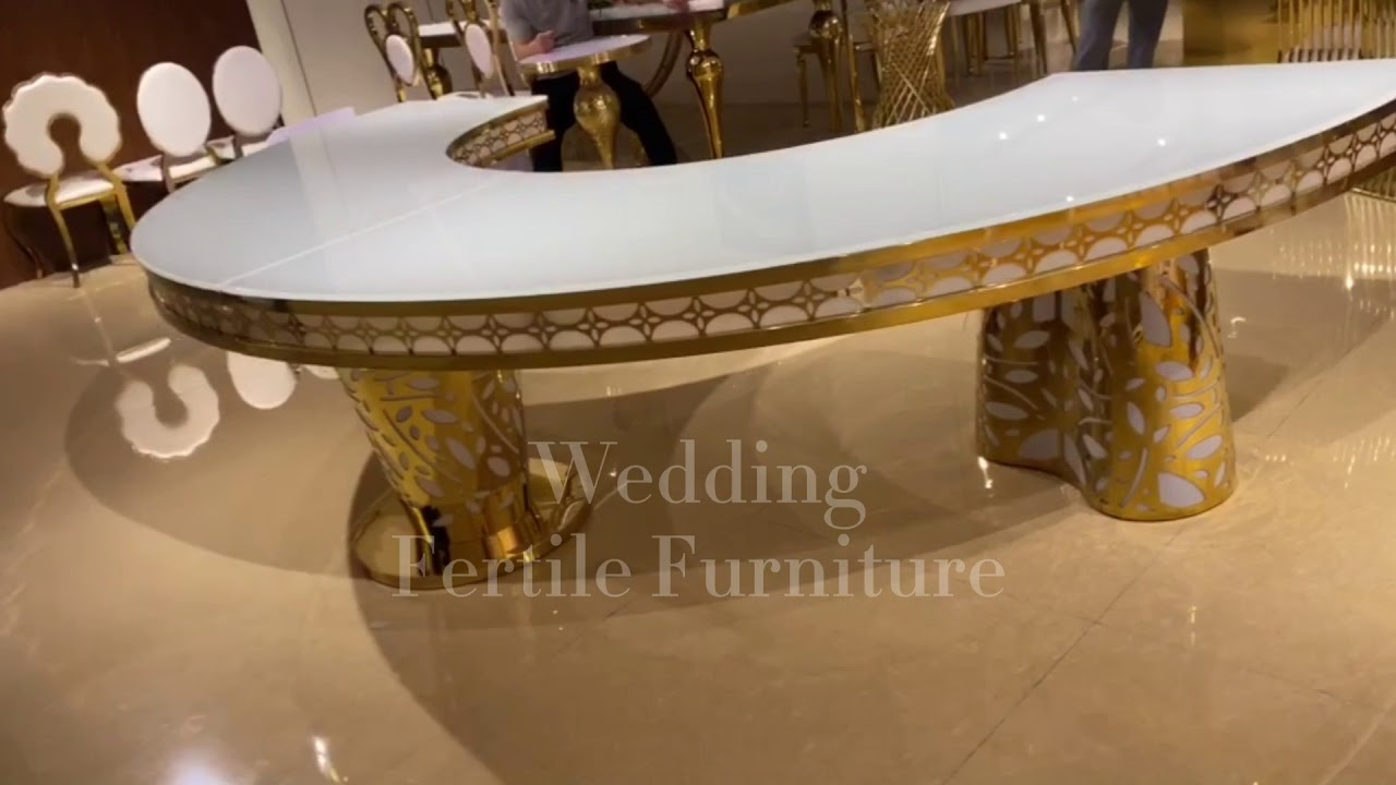 Half moon dining table for luxury wedding plan - YouTube