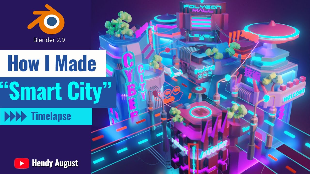 Cyberpunk "Smart City" | Blender | Timelapse - YouTube