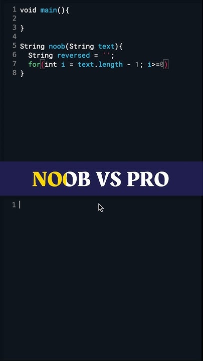 😩 Noob vs Pro 😎 Reversing a String #Shorts #programming #noob #noob_to_pro - YouTube