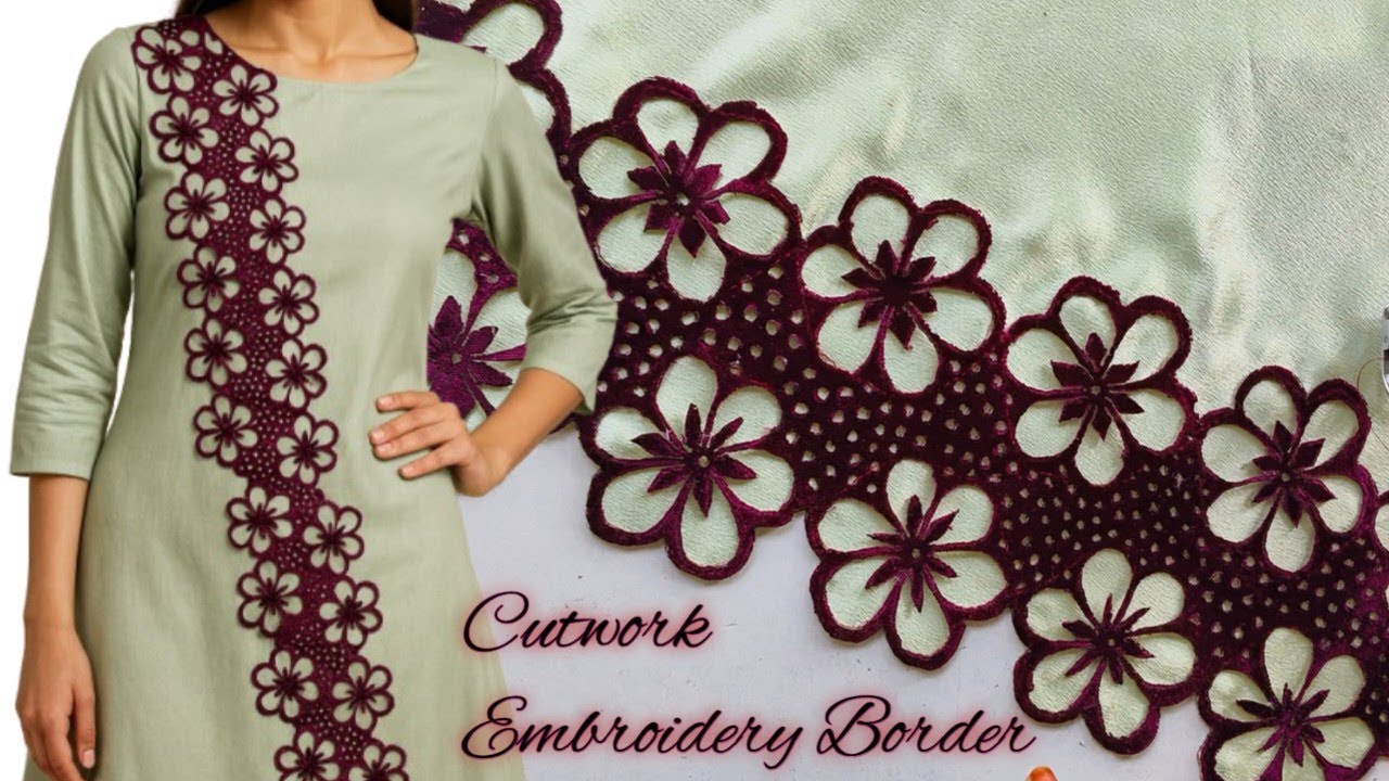 Latest Flower Cutwork Dress Border design Cutting & Stitching🔥Pakistani ...