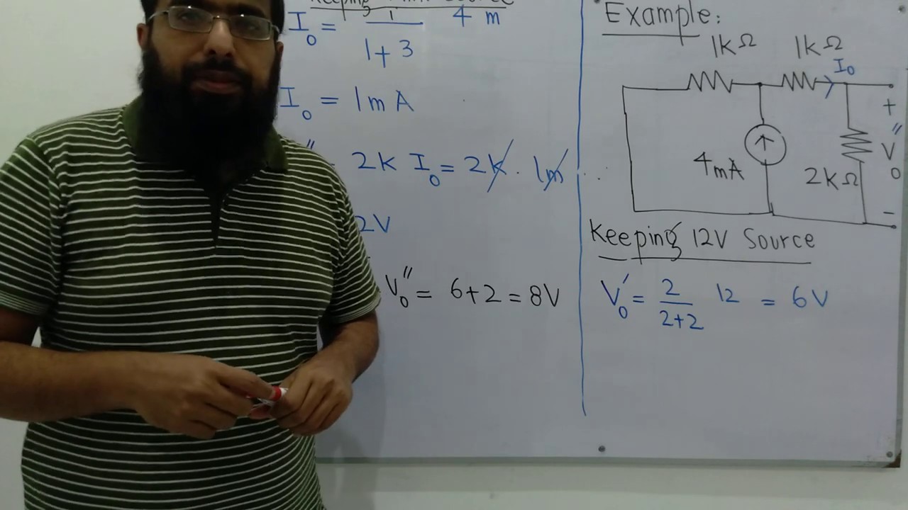 CA15 | Superposition Theorem |Voltage Current Source | Circuit Analysis | BEE - YouTube