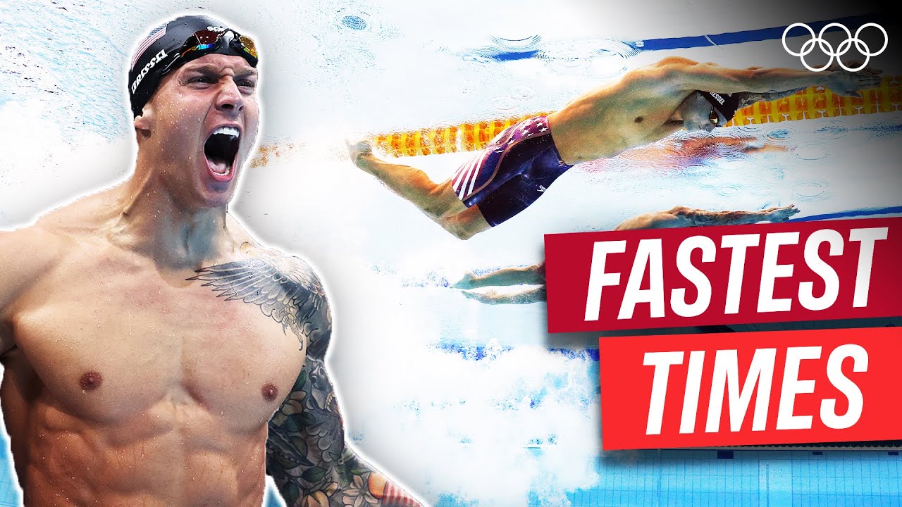 Top 10 BEST times at the 100m freestyle! 🏊 - YouTube