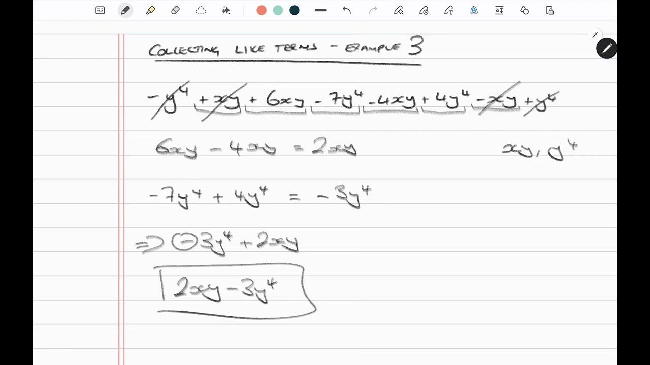Algebra - Simplifying Expressions (two variables) Example 3 - YouTube