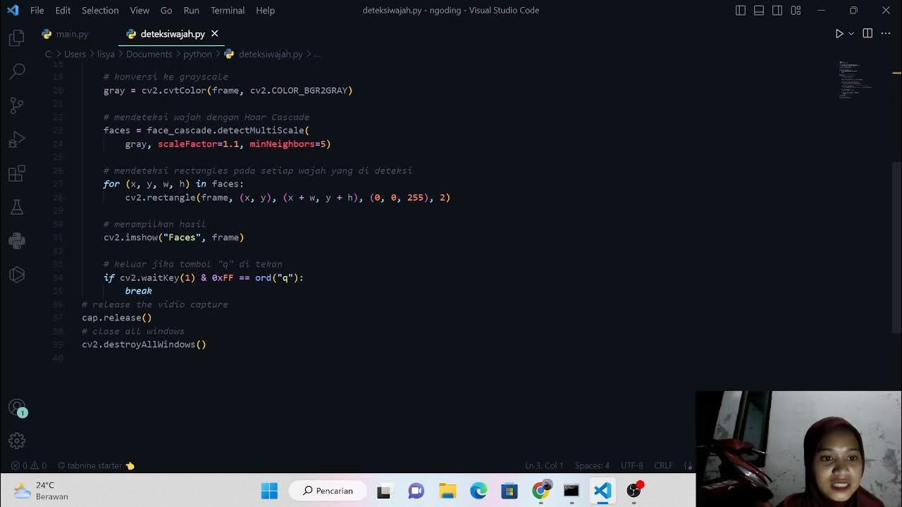 program pendeteksi wajah - YouTube