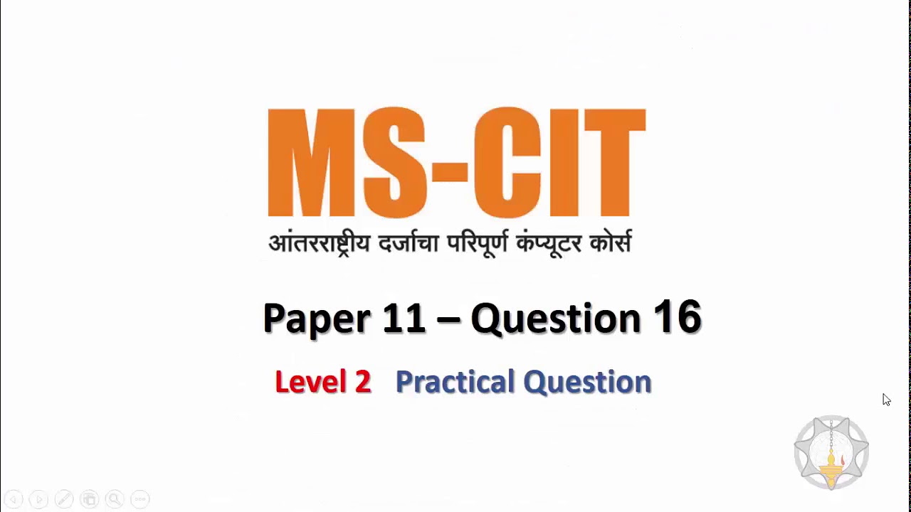 MS-CIT Question Paper 8 Part 6 - YouTube