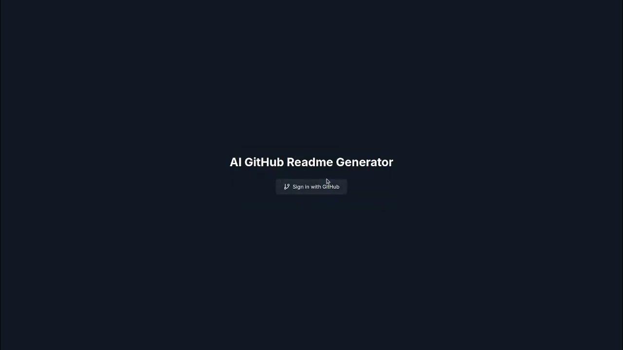 Made this AI Readme Generator for your Github Repositories - YouTube