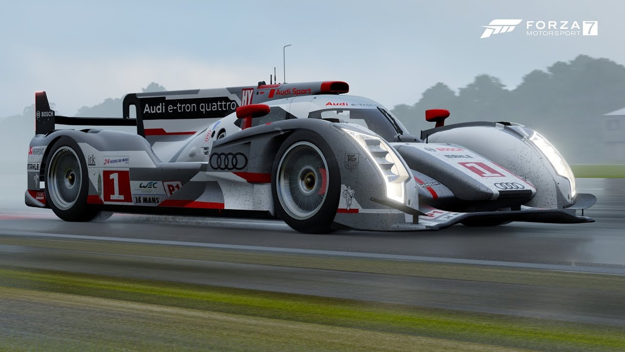 2012 Audi #1 Joest R18 e-tron quattro around the Top Gear test track ...