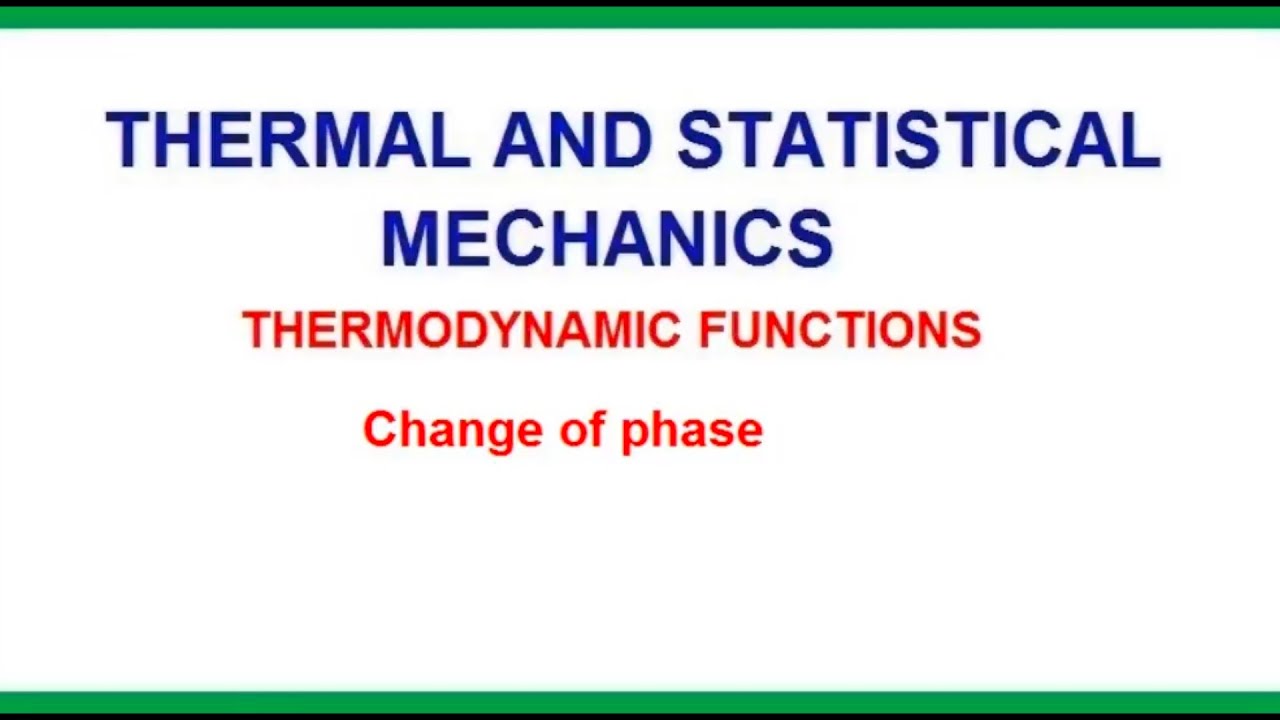 Change of Phase || First order & Second order phase transition - YouTube