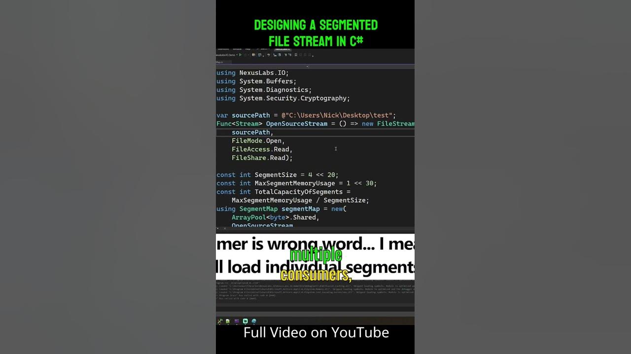 Initial Designs for Segmented File Stream in C# #dotnet - YouTube
