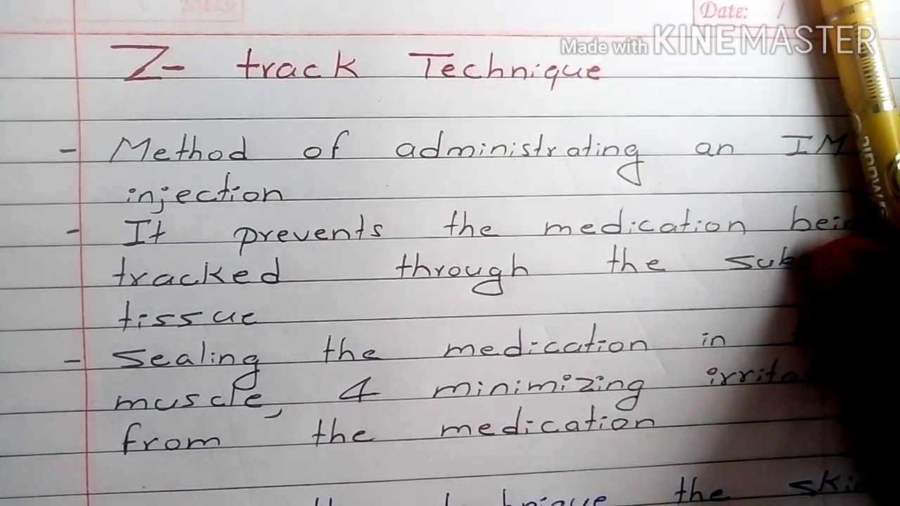 Z Track technique of Im injection (intramuscular injection technique ...