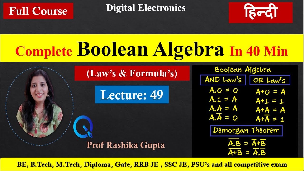 49 Boolean Algebra Full Explanation Law S And Formulas With Proof