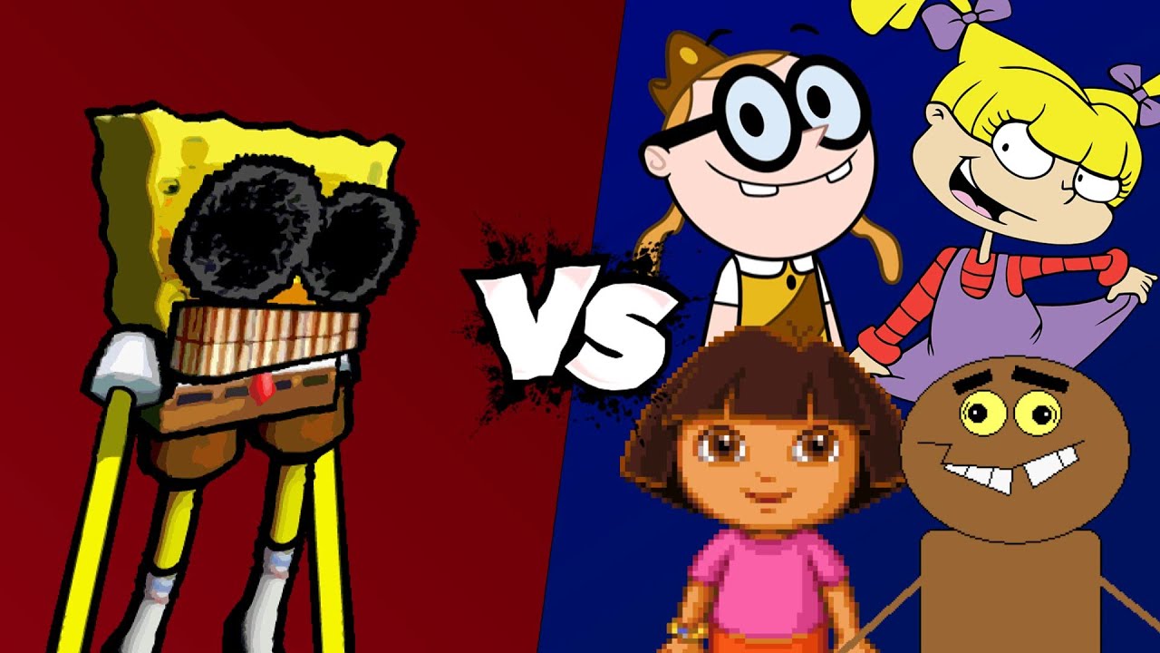 MUGEN Battle - Spong vs Coconut Fred/Bessie/Dora/Angelica Pickles - YouTube