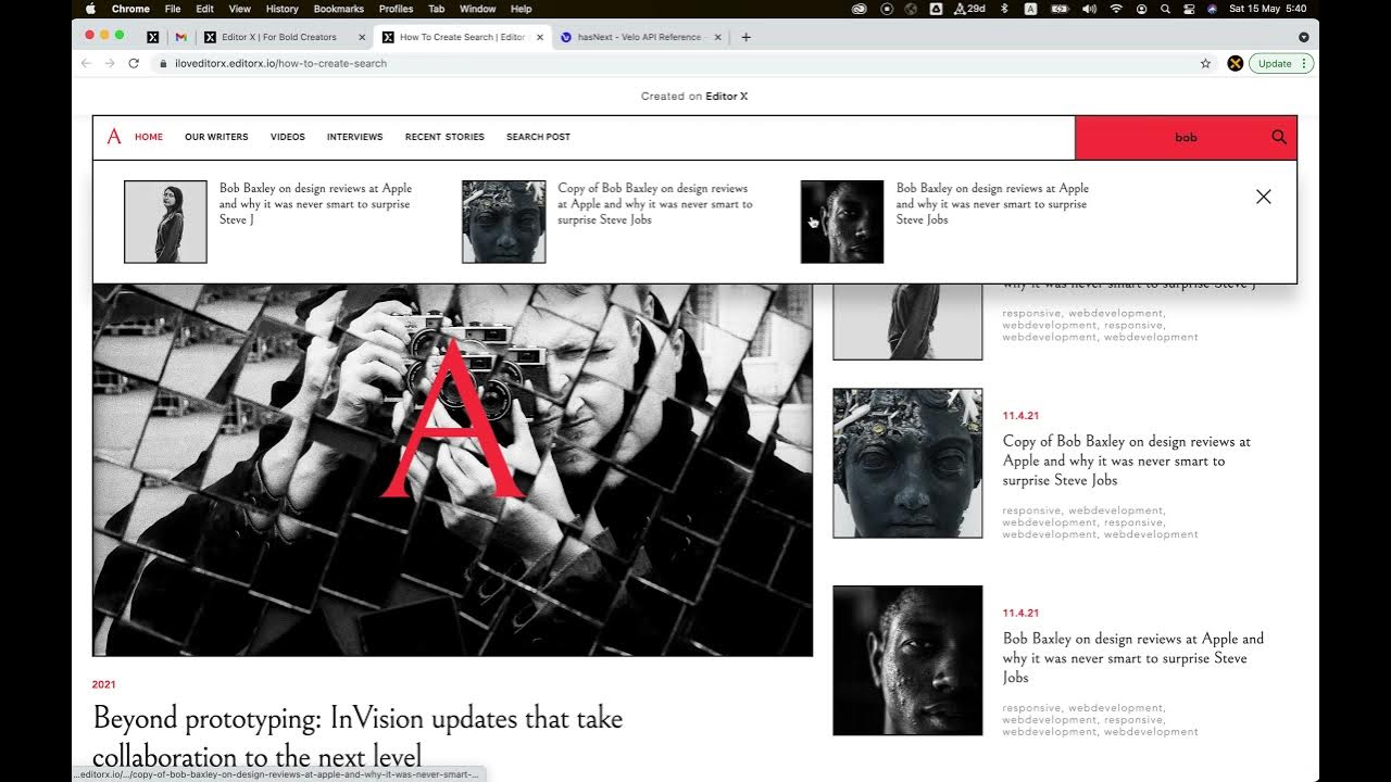How to create a Custom Search on Editor X | Part 3 | Editor X Tutorial - YouTube