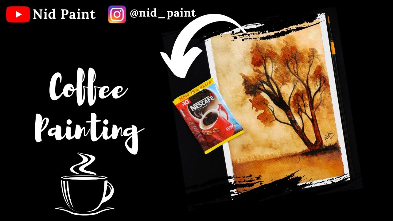 Basics of Coffee Painting | How to mix shades | Landscape Coffee ...