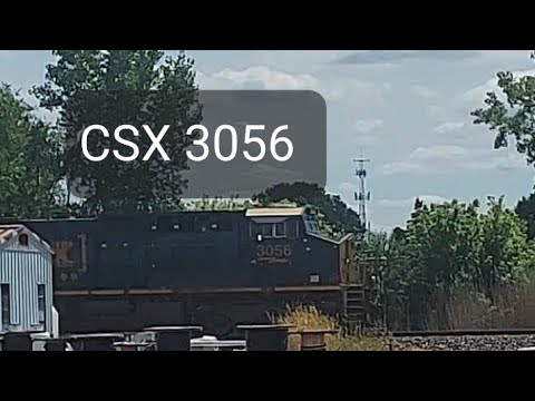 CSX 3056 with a sick K5H pulling 256 cars with a DPU in Fostoria Ohio - YouTube