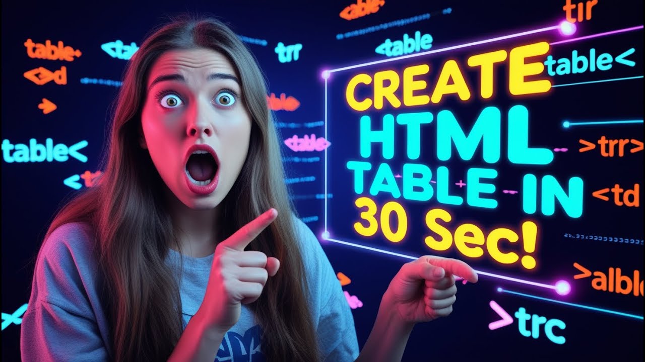 Html Tables In 30 Seconds Html Htmltutorial Css Youtube 2763