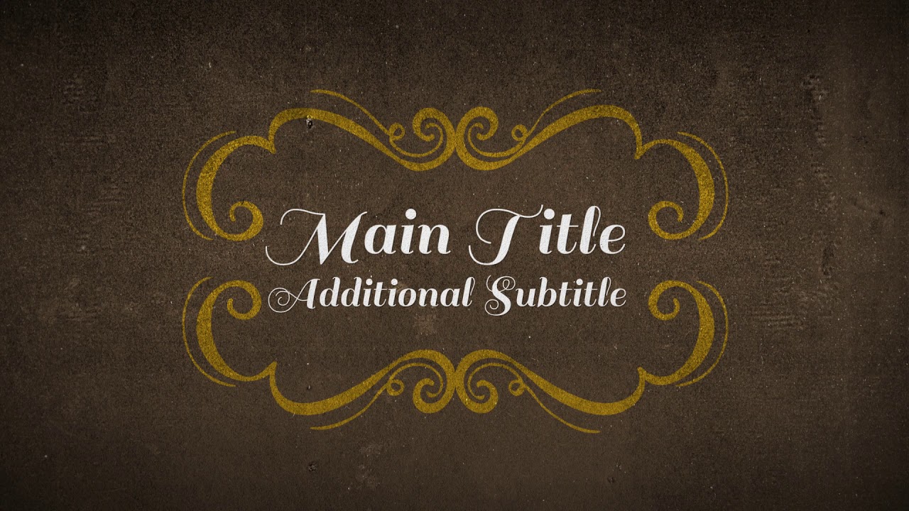 Vintage Book Intro Title - Premiere Pro Template - YouTube