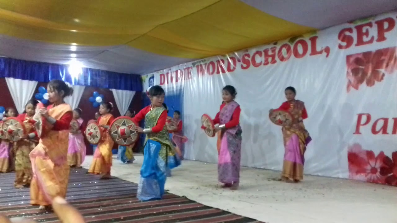 Bihu dance by arunachali Girls..at Divine world school(seppa) - YouTube