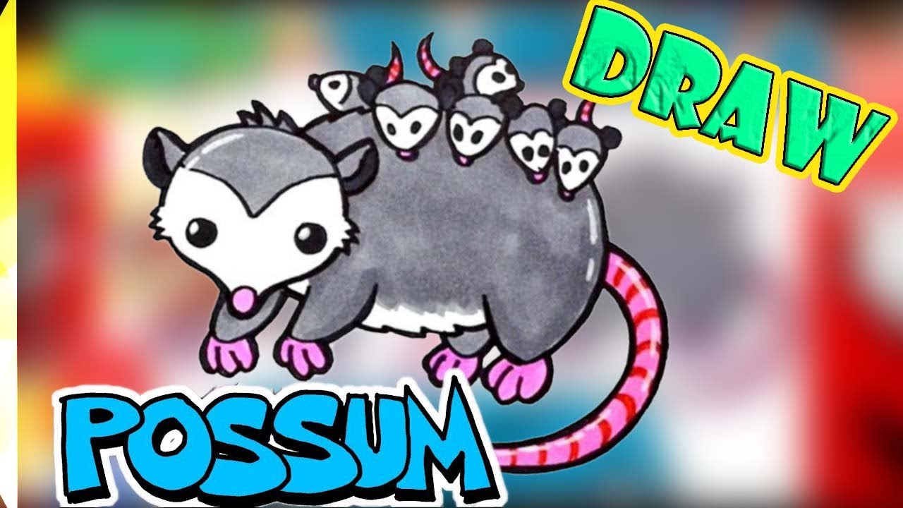 draw possum / how to draw animals for kids / painting / how to draw a ...