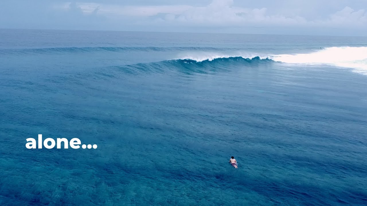 Surfing a perfect right alone in The Maldives.... - YouTube
