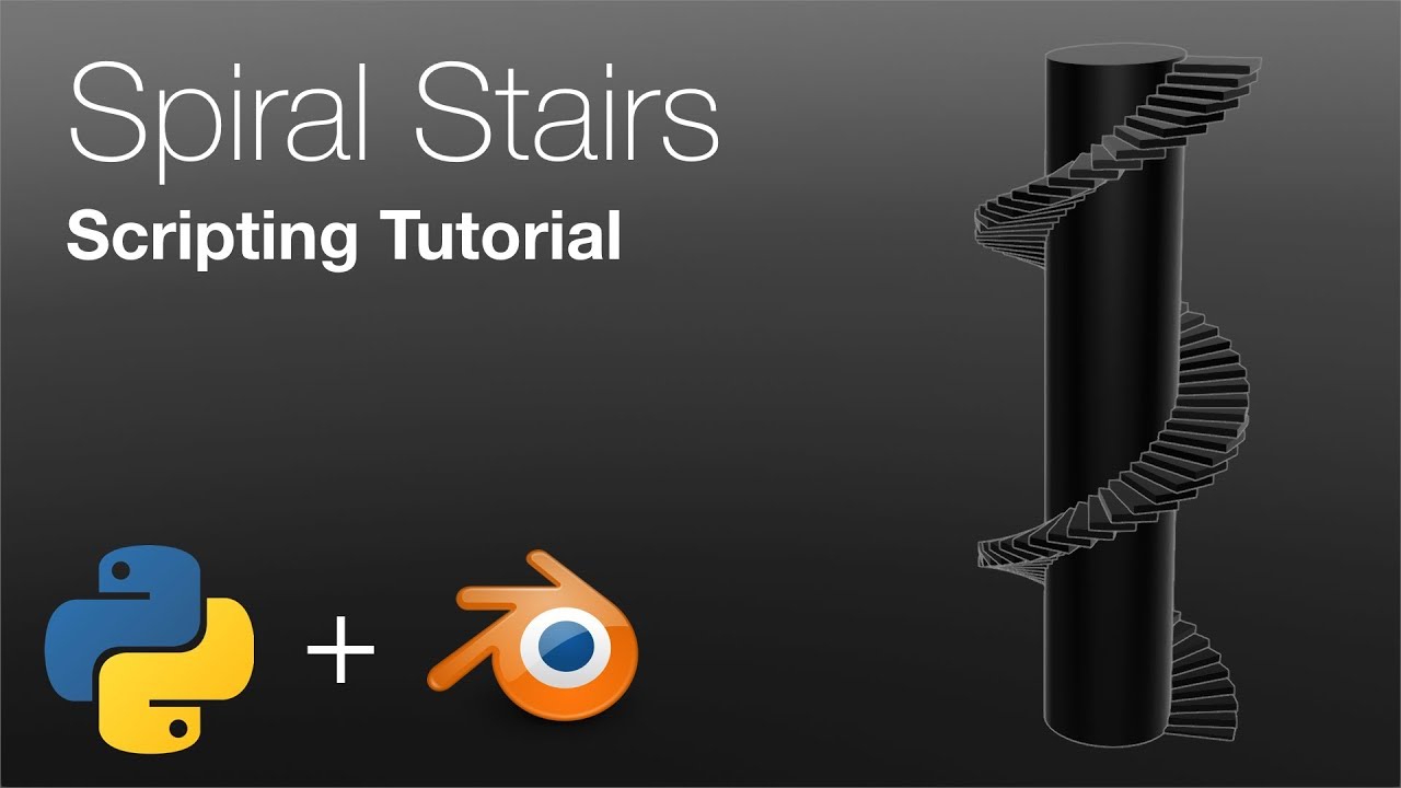[2.8] Blender Tutorial: Spiral Staircase Using Python, Programming - YouTube