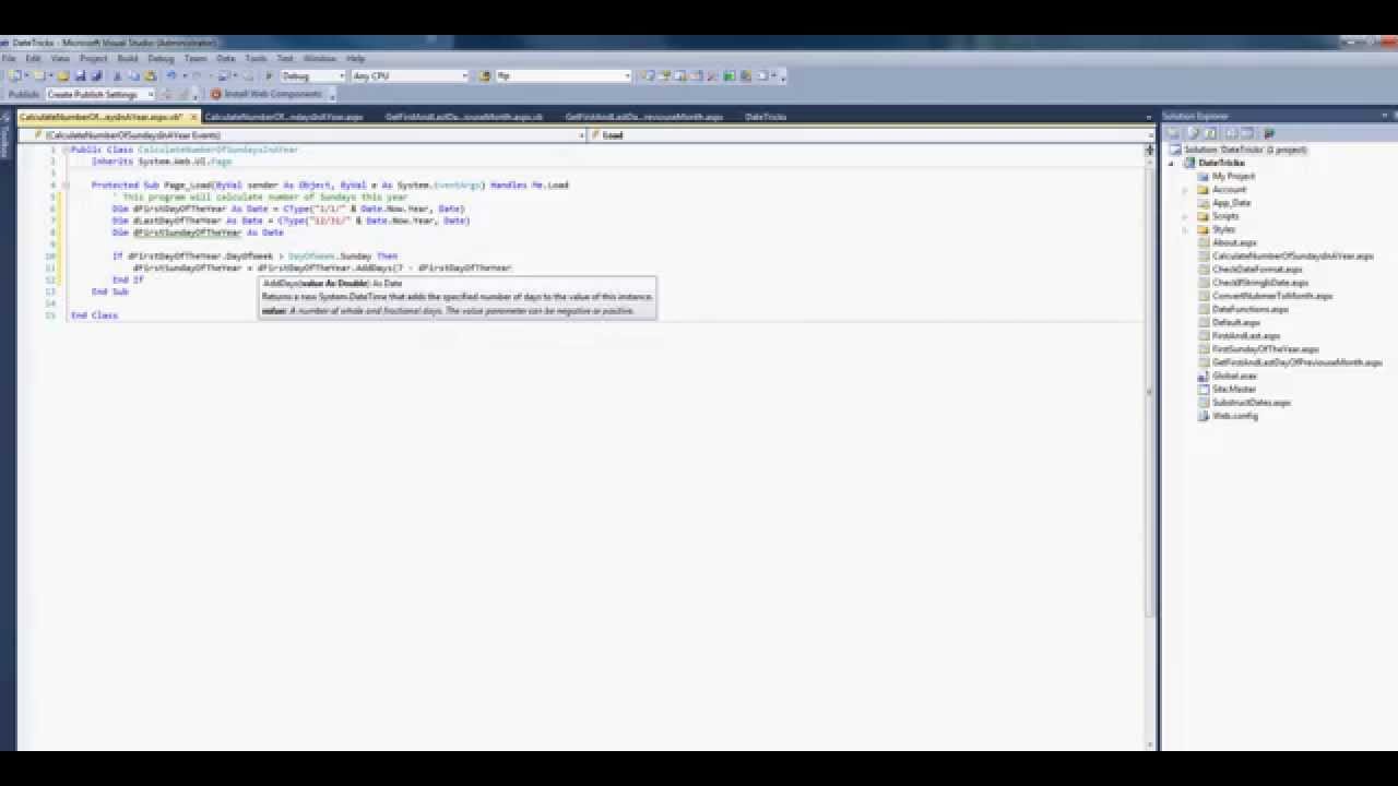 VB NET Calculate Number Of Sundays In Particular Year YouTube VB NET Calculate Number Of Sundays In Particular Year YouTube