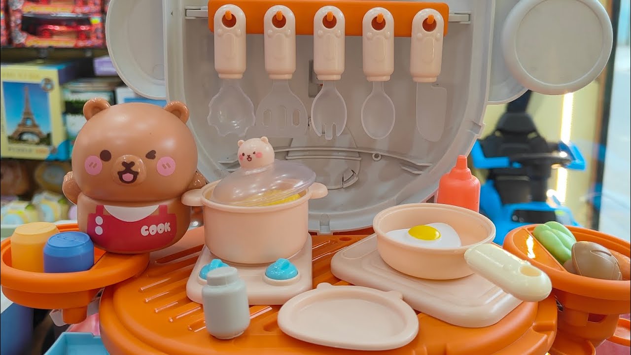 Bear Kitchen Airplane Playset, Portable Play Kitchen Set - YouTube
