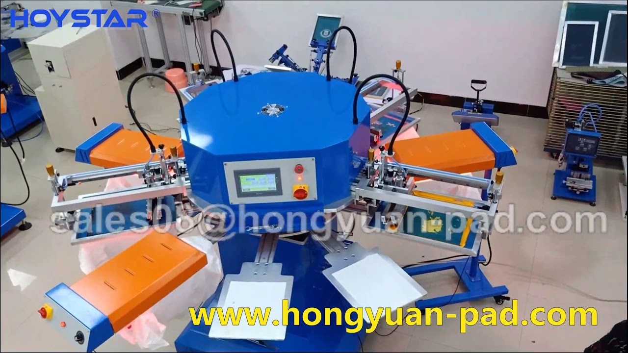 4 Color Automatic Screen Printing Machine - YouTube