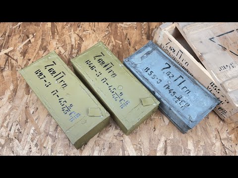 Original WW2 1944 and 1945 Russian 7,62x25 Tokarev ammo spam can ...