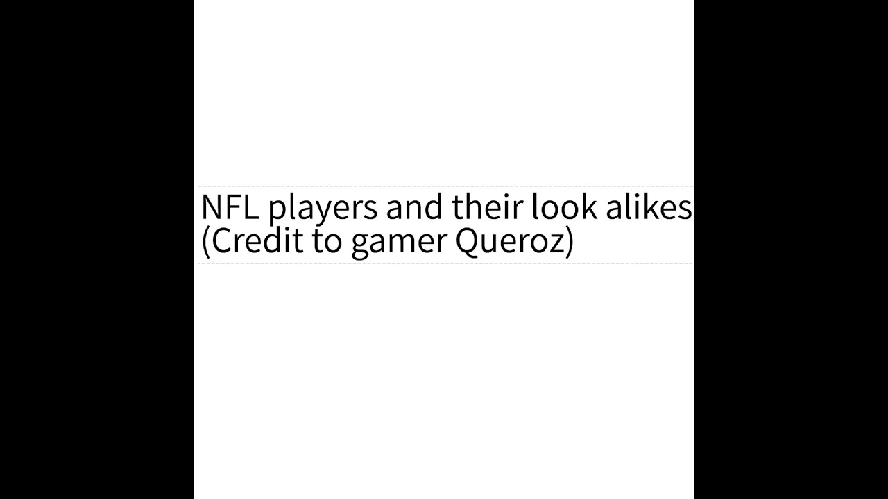 NFL players and their look alikes - YouTube