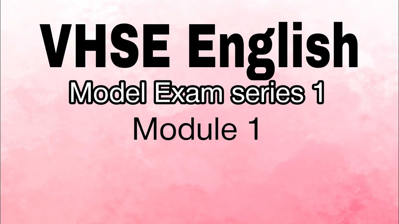 VHSE English Model Exam series 1 #vhseenglish #keralapsc - YouTube