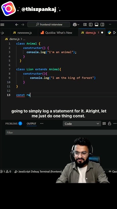 Can you tell me the output of this inheritance #javascript interview question ? #coding # ...