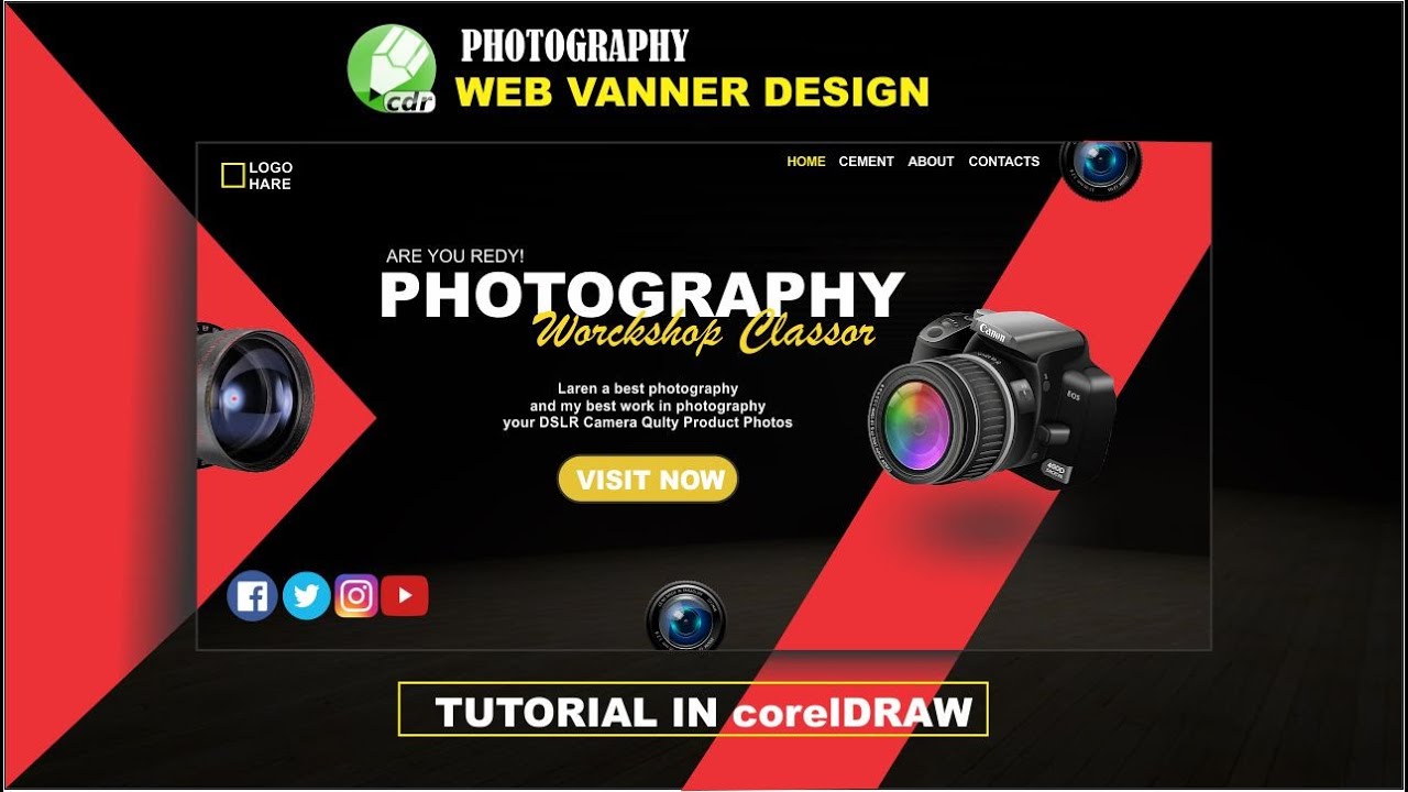 How to Photography Banner Design | Photography web banner | Coreldraw ...