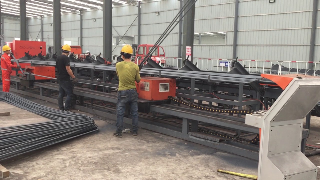 Hot Sale Straight Bar Bending Line Vertical Rebar Bender - YouTube