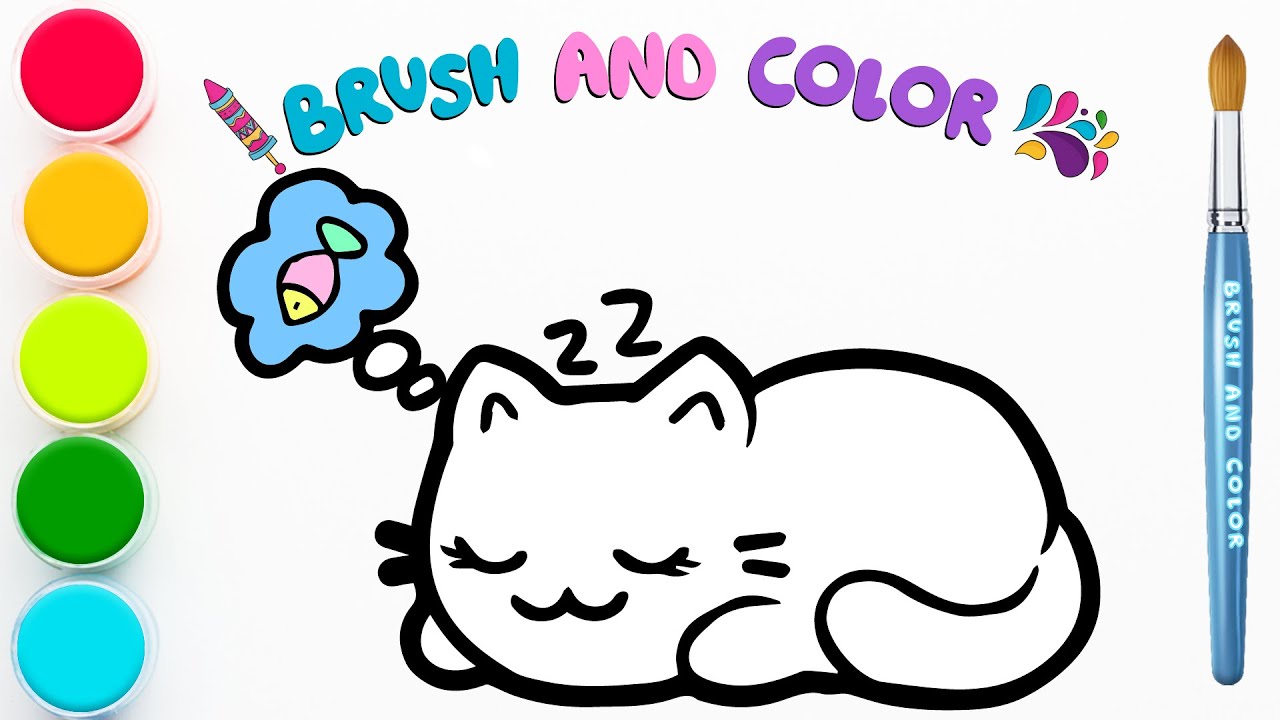 How to Draw a Cat Sleeping | Step by Step - YouTube