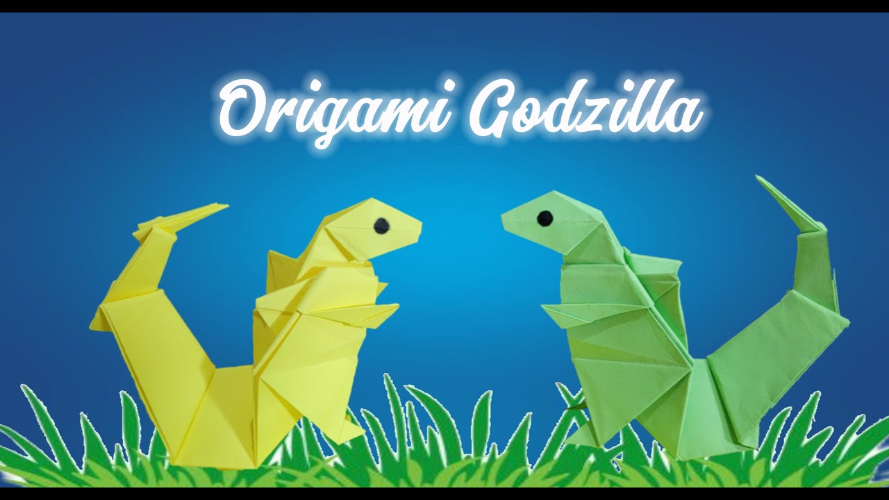 Origami/como fazer um Godzilla de papel - YouTube