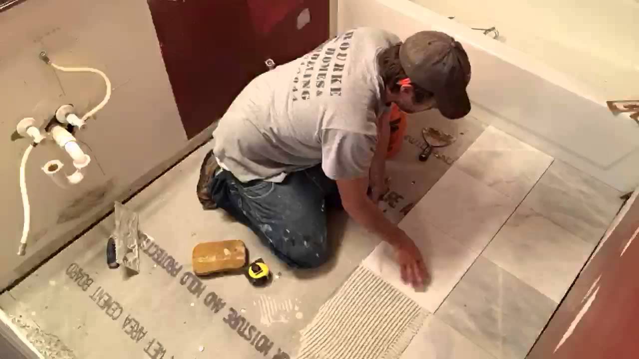 Marble Floor Install - YouTube