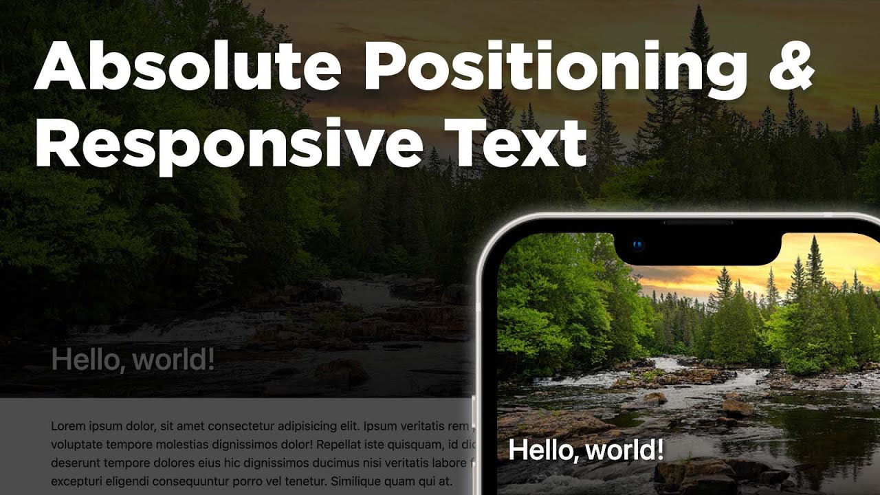 How To Position Text Both ABSOLUTE And RESPONSIVE YouTube How To Position Text Both ABSOLUTE And RESPONSIVE YouTube