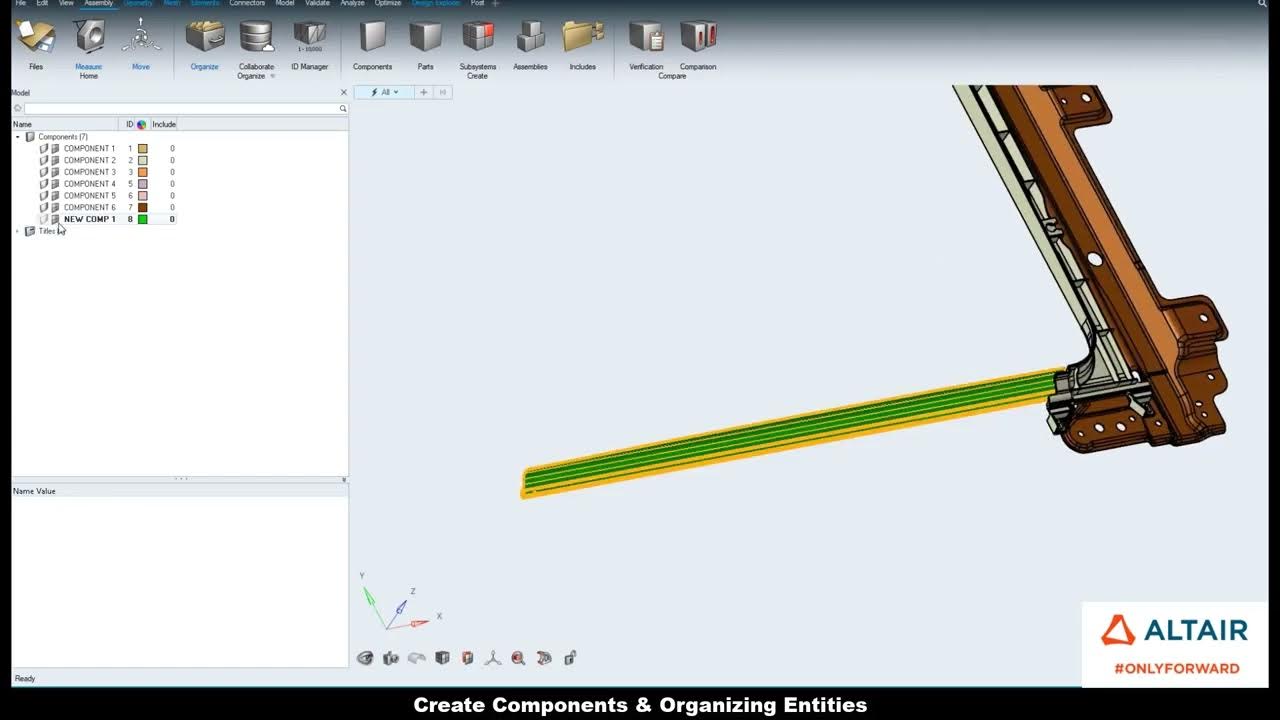 HyperWorks 2021: Organize Assemblies, Create Component Assembly ...