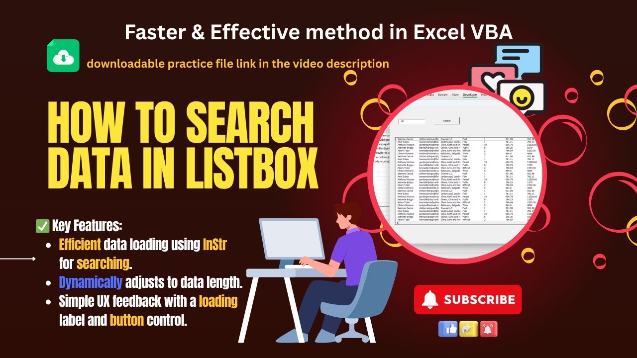 Excel Vba Userform Search With Listbox Filter And Display Data 3058