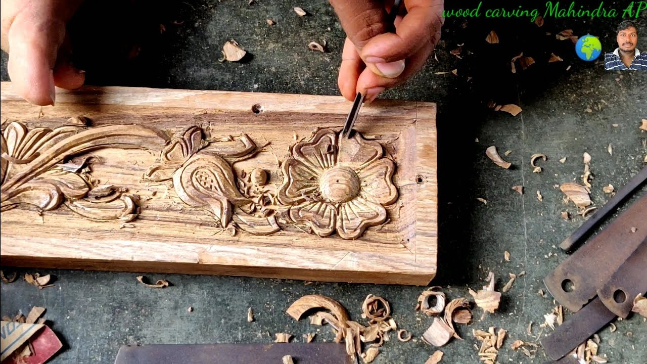 Wood carving work beautiful making flower excellent work wood carving ...