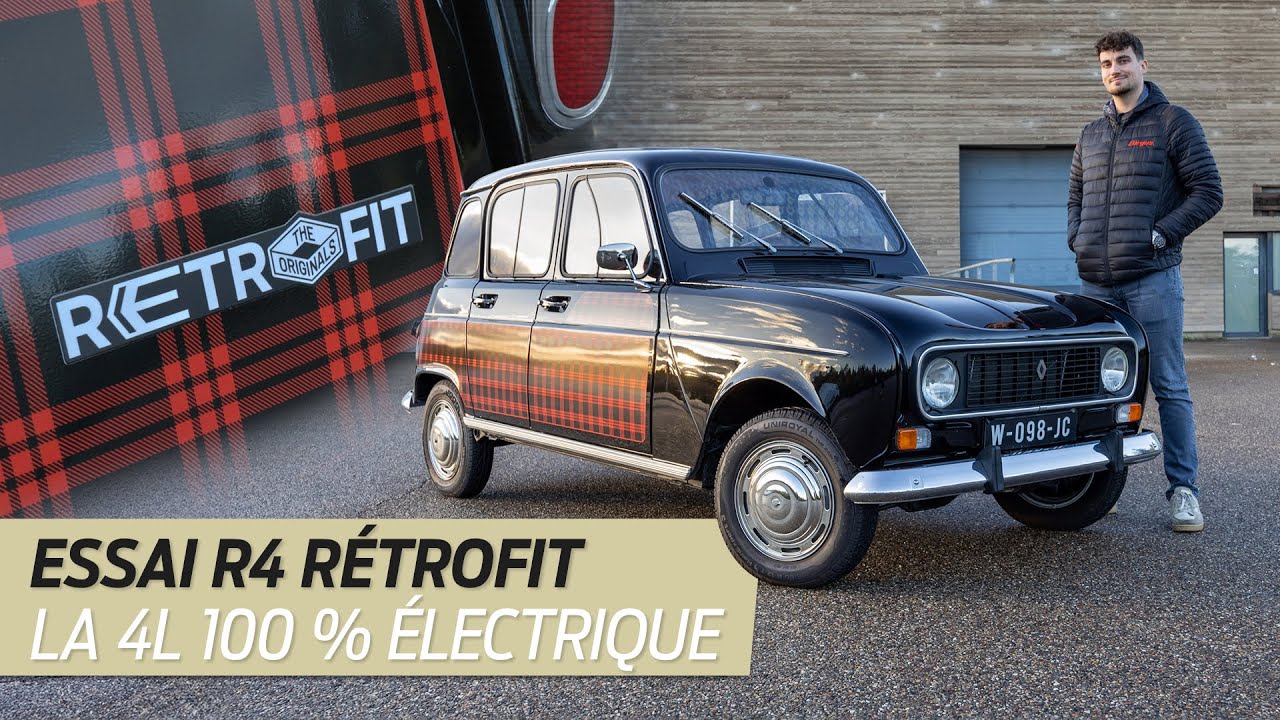 Essai Renault 4 rétrofit : On a essayé la 4L électrique ! - YouTube