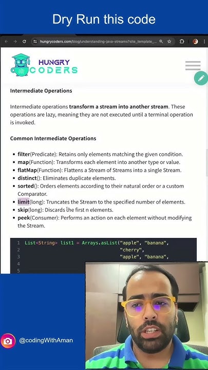 Intermediate operations transform a stream into another stream. #coding ...