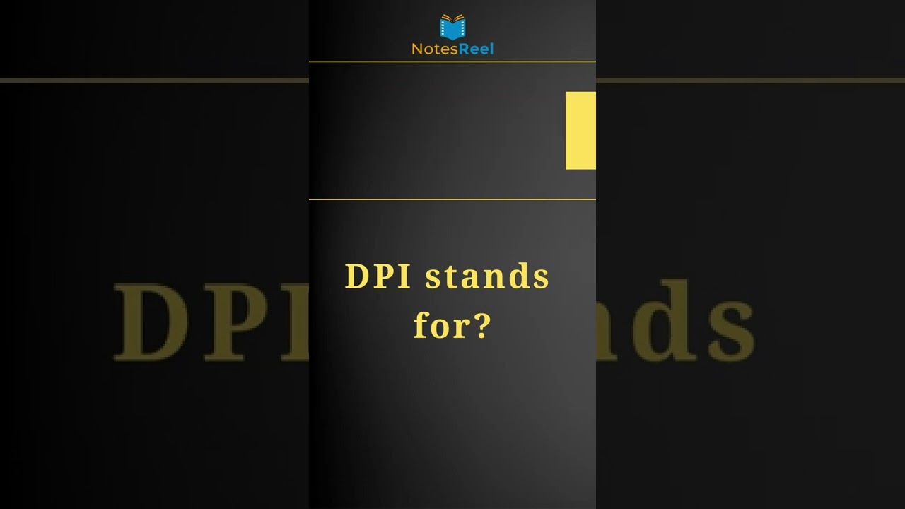 DPI stands for? - YouTube
